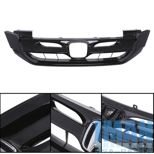 2013-2015 Honda Accord 4D JDM Style Black Front Grille Grill For 9th ...