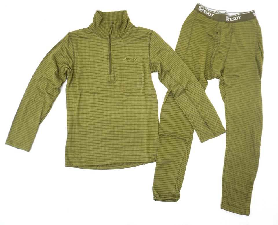 USGI Army Style Waffle Mid Weight Thermal Top Bottom Set Long John Cold ...