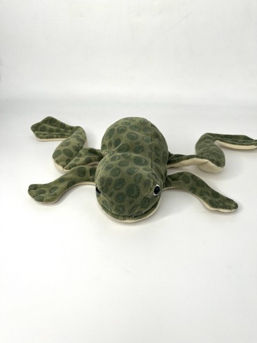Folkmanis Folktails Furry Folk Green Spotted Frog Hand Puppet 14" Long ...