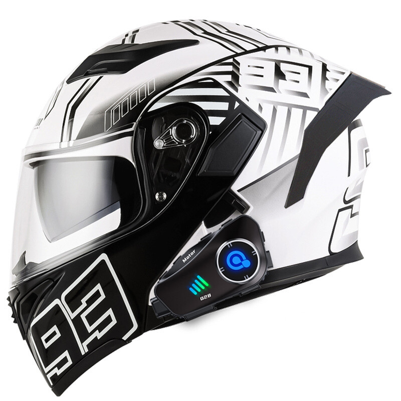 Bluetooth Motorcycle Helmet Modular Flip Up Dual visor Camera Function ...