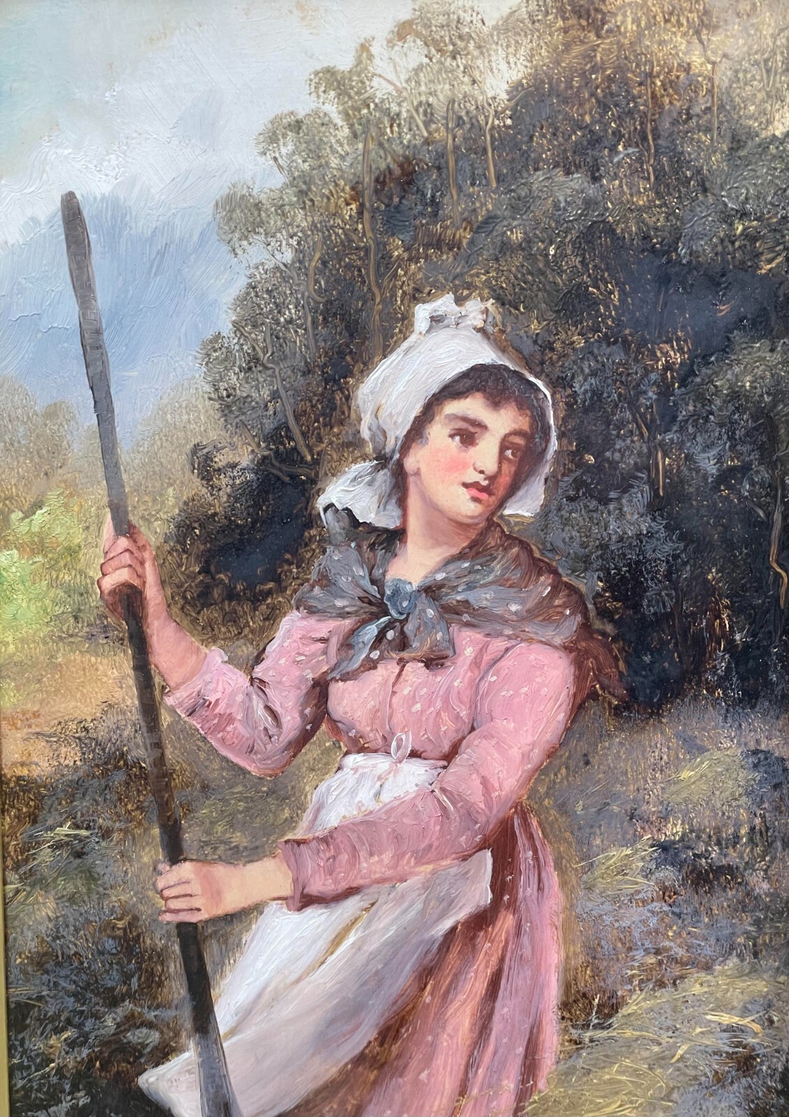 Portrait Oil Painting Farm Girl Attributed to John McColvin 1880-1910 ...