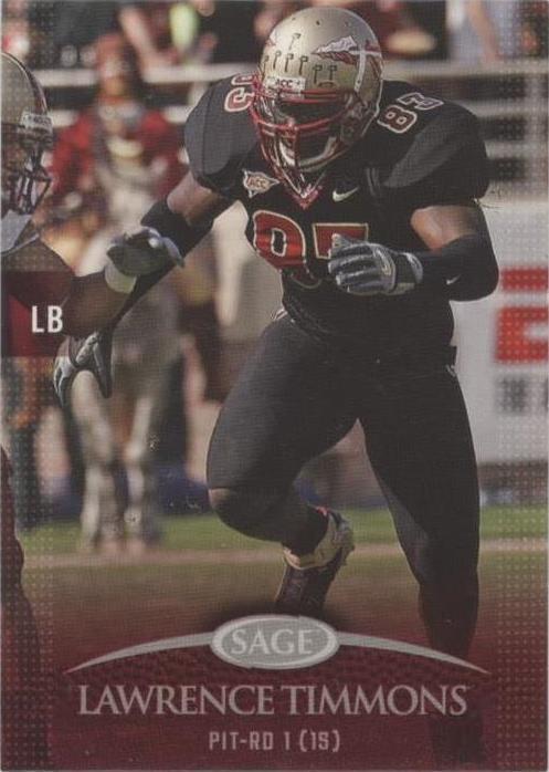 2007 SAGE Autographed Football - Lawrence Timmons #55 (RC) for sale ...