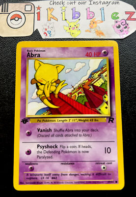 Abra 49/82 NM 1st Edition WoTC Team Rocket Pokemon Card. Free Tracked ...
