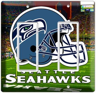SEATTLE SEAHAWKS FOOTBALL TEAM 2 GFI LIGHT SWITCH WALL PLATE MAN CAVE ...