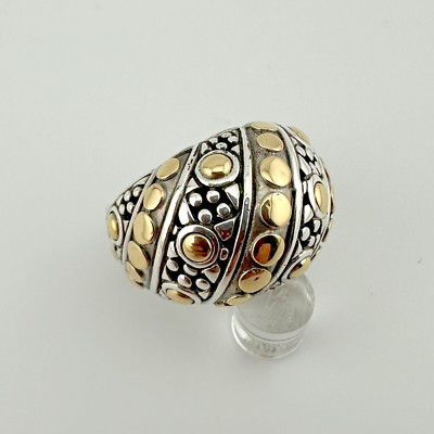 John Hardy Sterling Silver 18K Yellow Gold Jaisalmer Dots Dome Ring | eBay