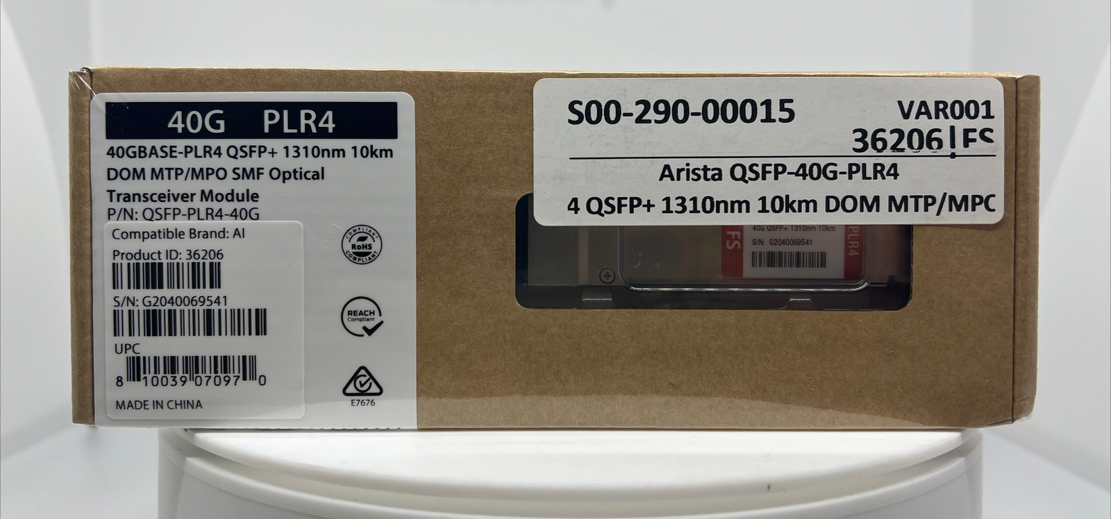 FS QSFP-PLR4-40G 40GBASE-PLR4 QSFP 40Gb 1310nm 10km Transceiver for ...