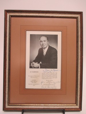 SIGNED Irving Stone AUTOGRAPHED Framed Vintage Exhibition Paper w ...