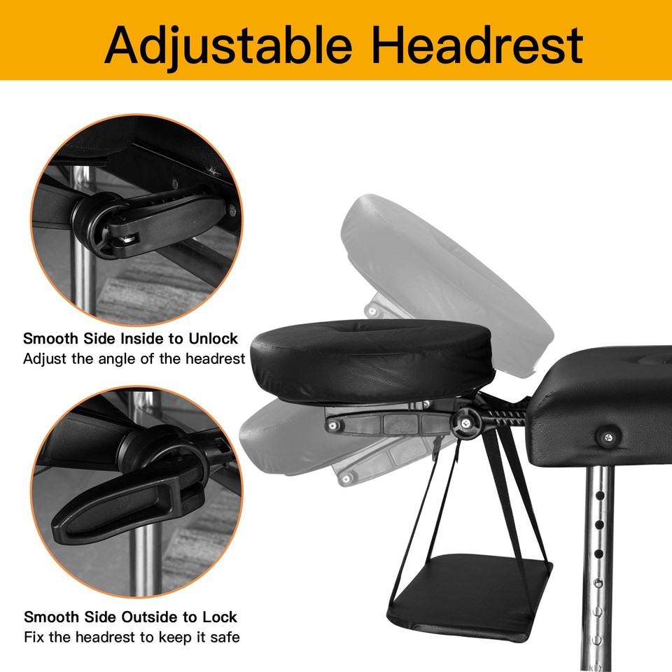 Aluminium Professional Massage Table Adjustable Portable Lashing Bed 2 ...