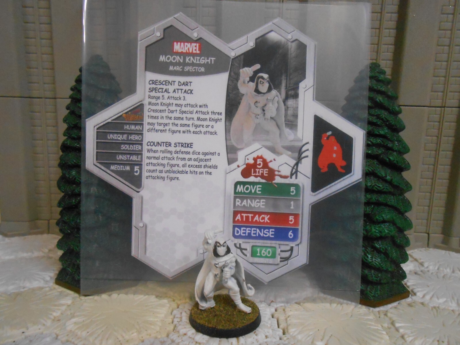 Heroscape Custom Moon Knight Dbl Sided Card & Fig Marvel Avengers ...