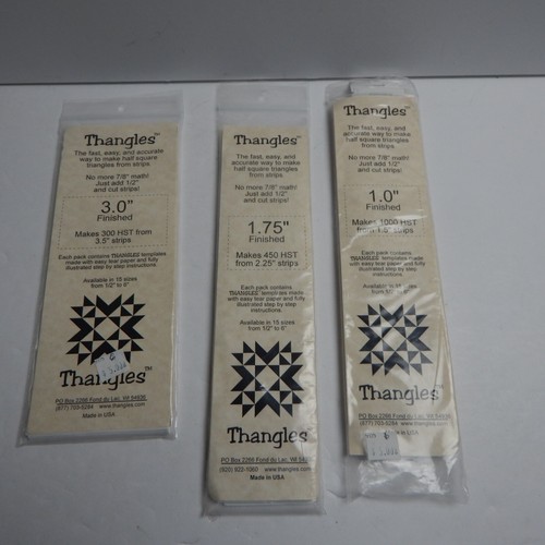 Thangles Lot 3 Quilting Templates Paper Accurate Triangles 1.0 + 1.75 ...