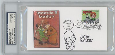 Mort Walker Signed Beetle Bailey Cachet October 1, 1995 PSA Slabbed | eBay