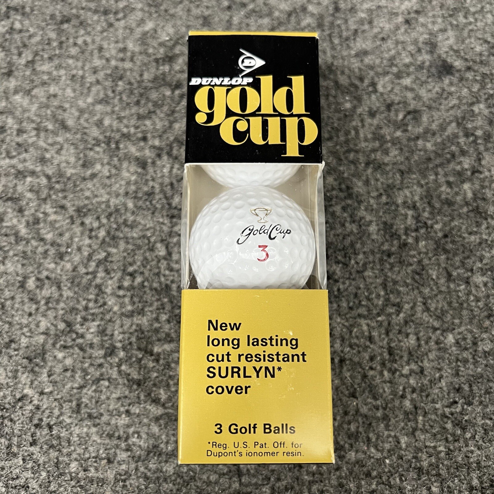 Full Sleeve Of 3 Vintage Dunlop Gold Cup Golf Balls W/Surlyn Covers #3 ...