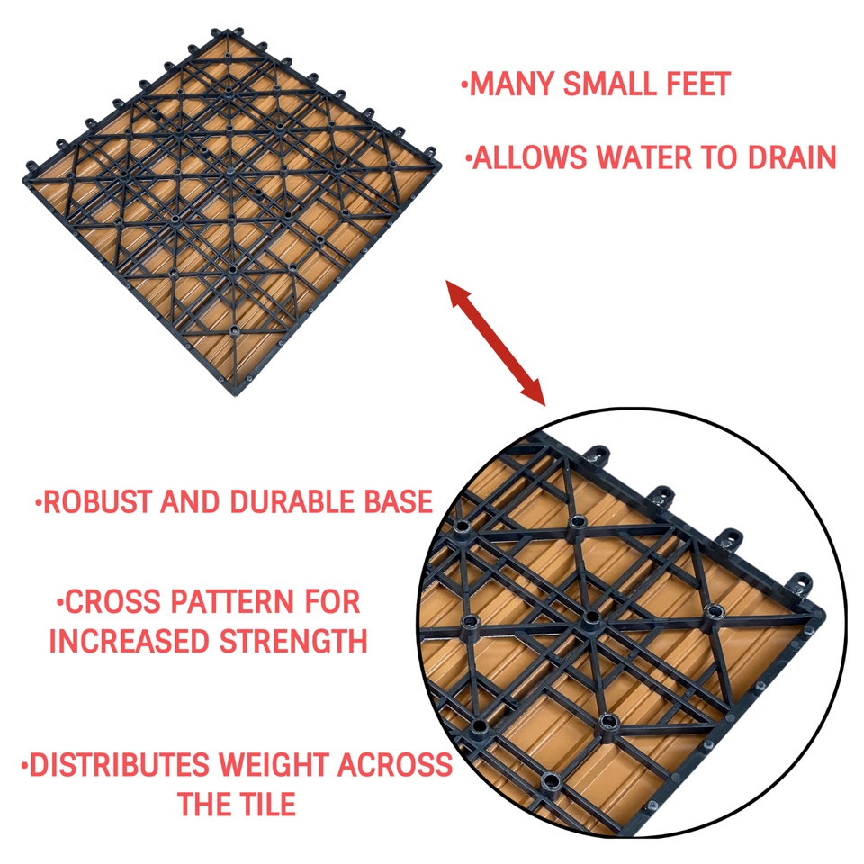 CLICK-DECK - COMPOSITE Decking Tiles Interlocking Deck Tile Patio ...