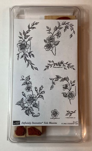 STAMPIN’ UP! DEFINITELY DECORATIVE TOILE BLOSSOMS 7 WOODEN STAMPS SET ...