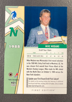 MIKE MODANO 2002-03 BAP FIRST EDITION 401H DRAFT | eBay