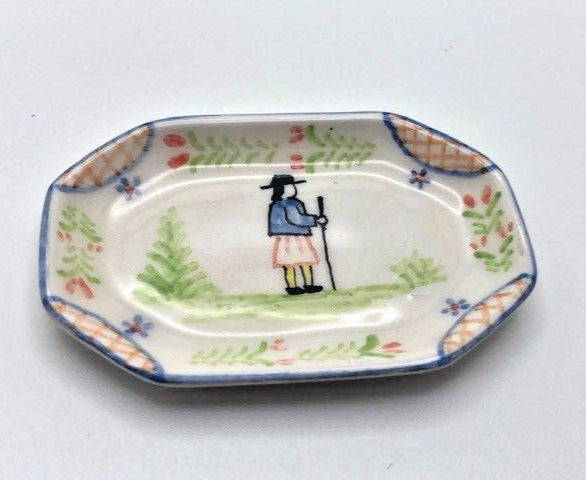 Set of 3 Vintage Miniature Dollhouse Quimper Style Folk Art Platters ...