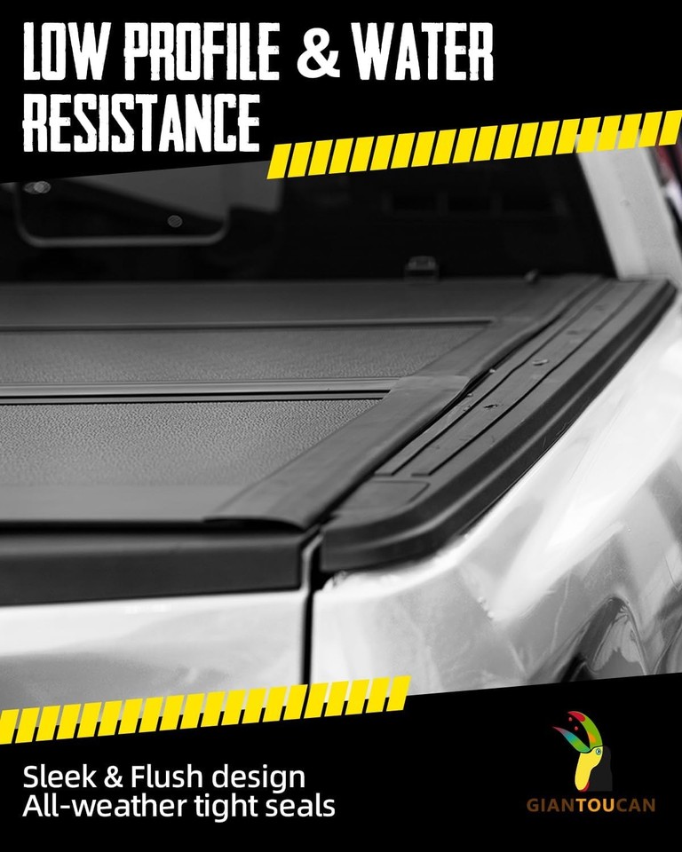 Hard Tri Fold Low-pro Tonneau Cover for 2015-2026 Ford F-150 6.5ft (78. ...