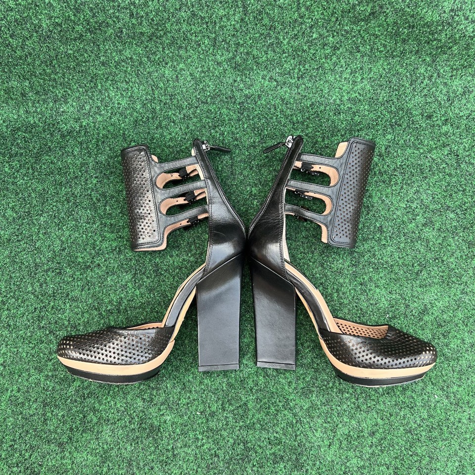 BCBG MAXAZRIA Hailey Ankle Wrap Leather Platform Heels Sz 6 | eBay