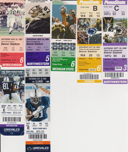 Penn State Lot Of (7) Used Football Tickets-Ed O'Neal-Adam Breneman | eBay