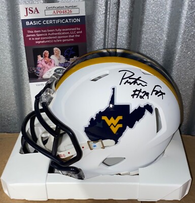 Preston Fox Signed Autographed Mini Helmet West Virginia Mountaineers ...