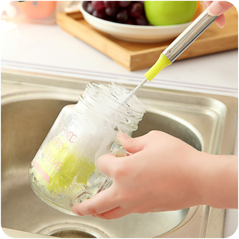 Long Handle Bottle Cup Cleaning Brew Scrubbing Kitchen Cleaner Washer ...