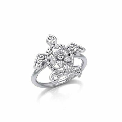 Sea Turtle Filigree Ring .925 Sterling Silver Peter Stone Beach Jewelry ...