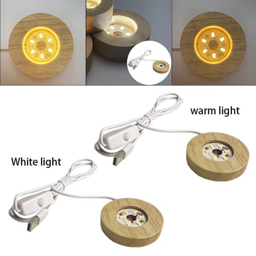 Round Illuminated LED Light Base Display Stand USB Lamp for Crystal ...