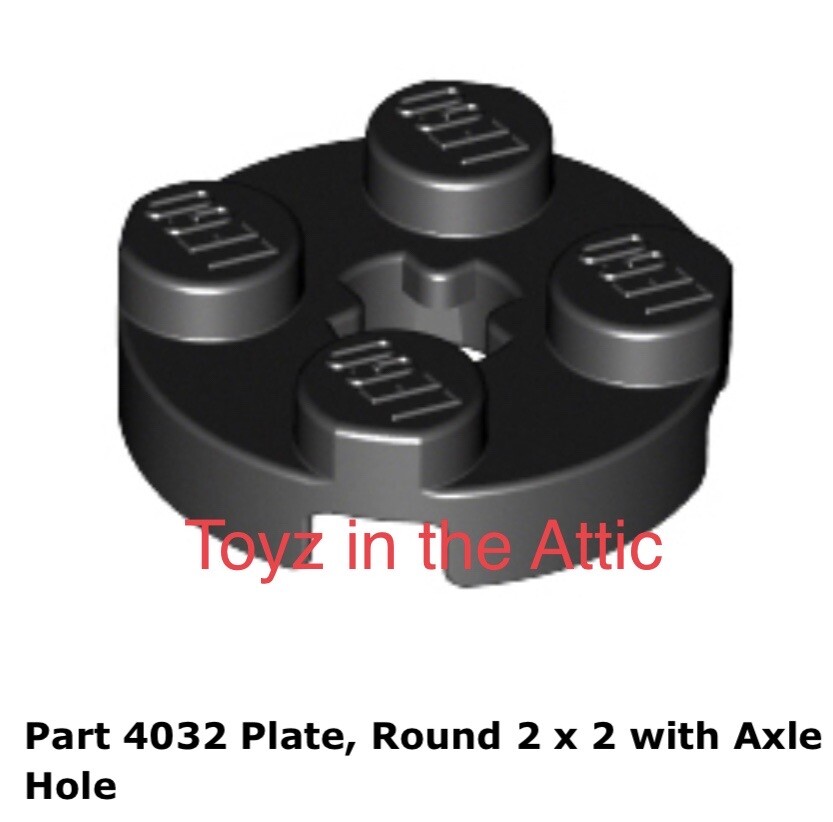 Lego 2x 4932 Black Plate, Round 2 x 2 with Axle Hole 6949 | eBay