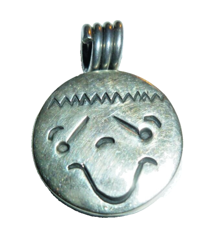 Vintage Happy Smiley Smile Face 925 Pendant Sterling Silver Charm ...