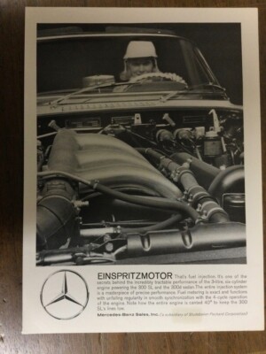 M050 Mercedes-Benz B&W Advertisement 1959 300 SL & 300d EINSPRITZMOTOR ...