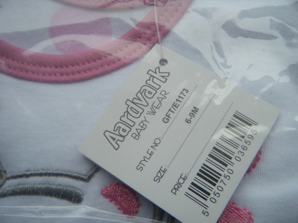 Baby 5 piece set Gift Set 6 - 9 MONTHS teddy bear Theme White & Pink ...