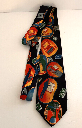 Vintage Necktie with Computer Graphics Colorful 58" x 3½" 1980s | eBay