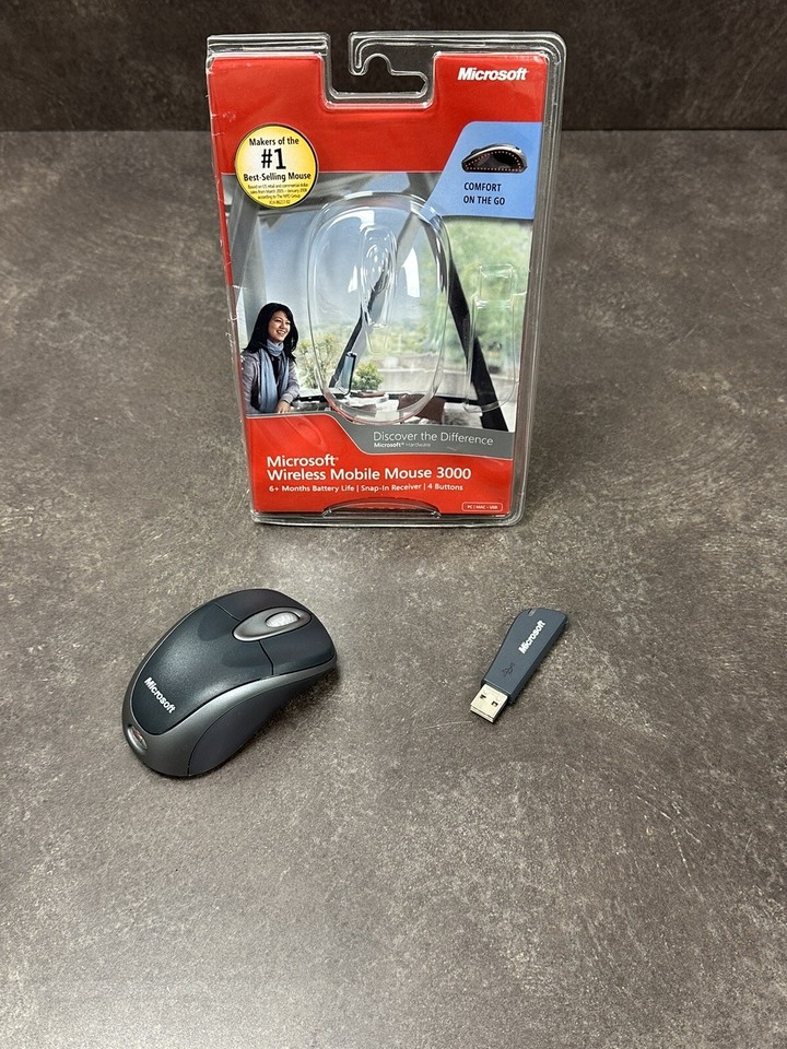 Genuine OEM Microsoft Wireless Mobile Mouse 3000 PC| Mac USB MODEL 1359 ...