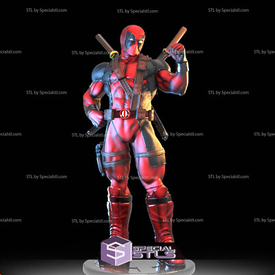 3D Print - Deadpool Standing - Custom Resin Statue - 9 inch - DC Marvel ...