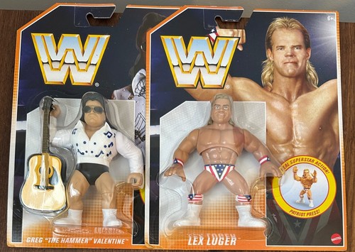WWE Greg The Hammer Valentine & Lex Luger Hasbro Retro Figure Lot New ...