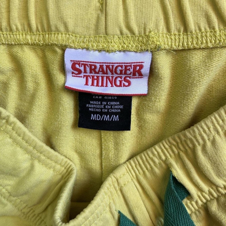 Stranger Things Netflix Pull on Shorts Medium Yellow Green Camp Know ...