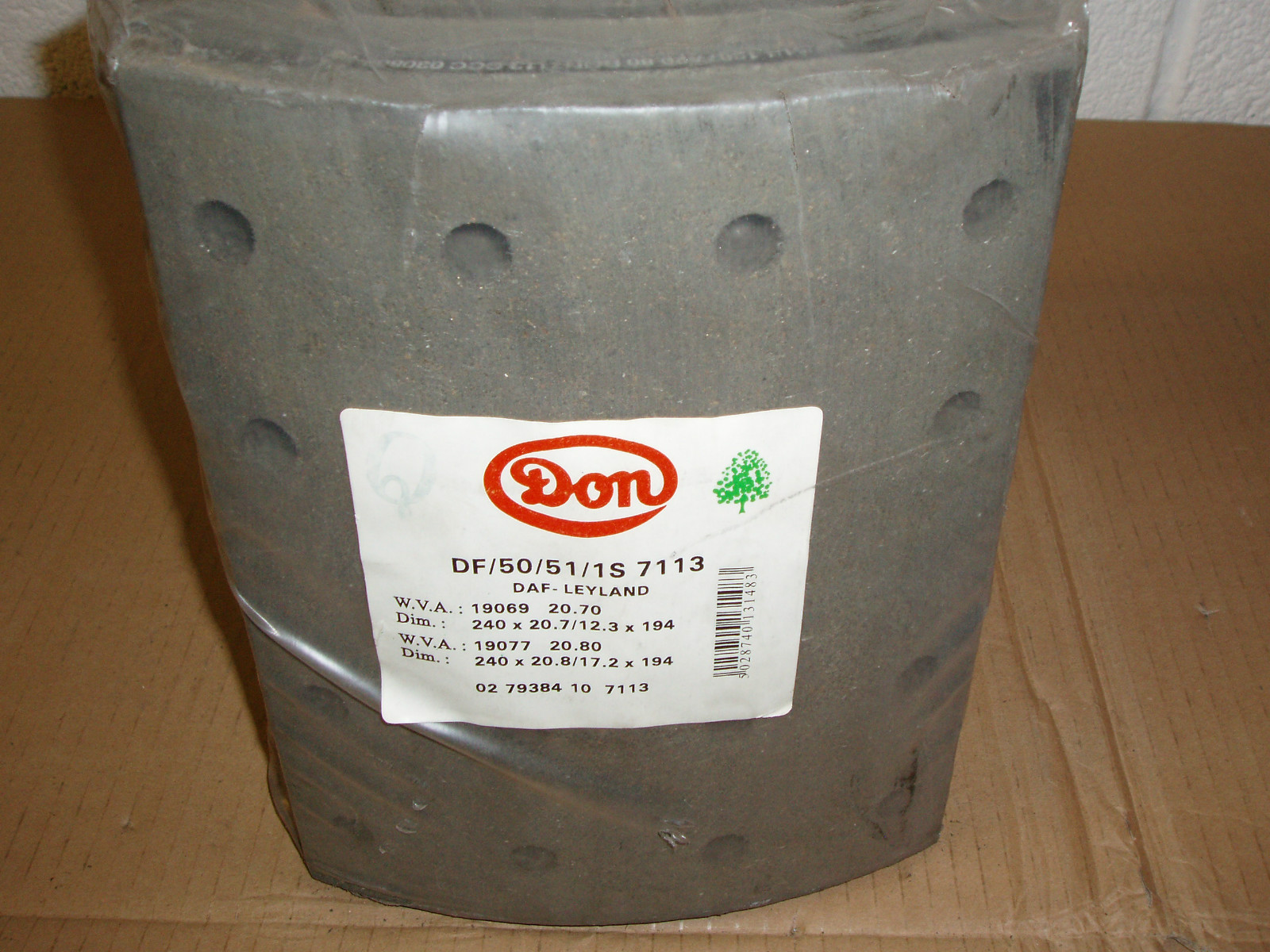 DAF SB3000 1989on 1st Rear Axle Don Brake Linings Part No DF/50/51/1 ...