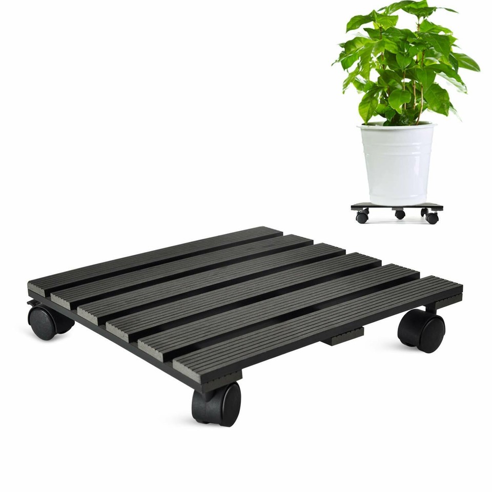 Movable Flower Stand with Wheel Plant Planter Trolley Rolling Home ...