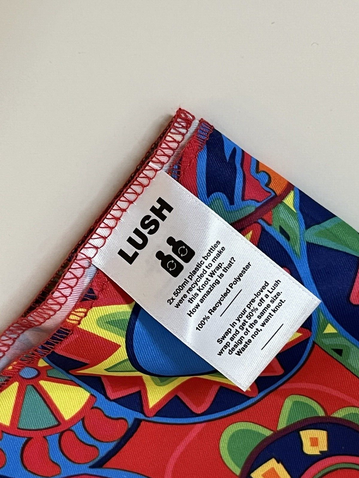 NEW LUSH COLORFUL RECYCLED POLYESTER PLASTIC 27" SQAURE BANDANA KNOT ...