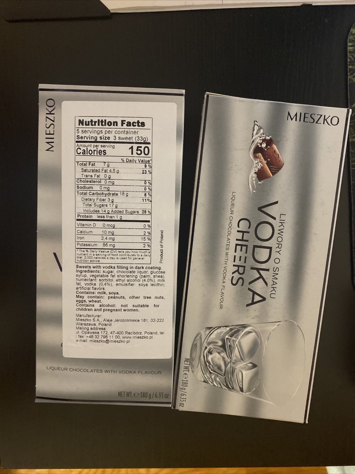 2 PACK MIESZKO LIQUOR CHOCOLATES - 2x180 G - ALCOHOL FILLED VODKA | eBay