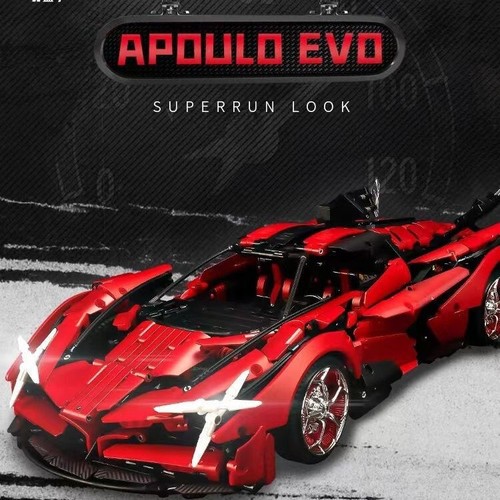 Apollo Red Metal Painted 1:8 Scale Model Car Building Blocks Bricks Toy ...