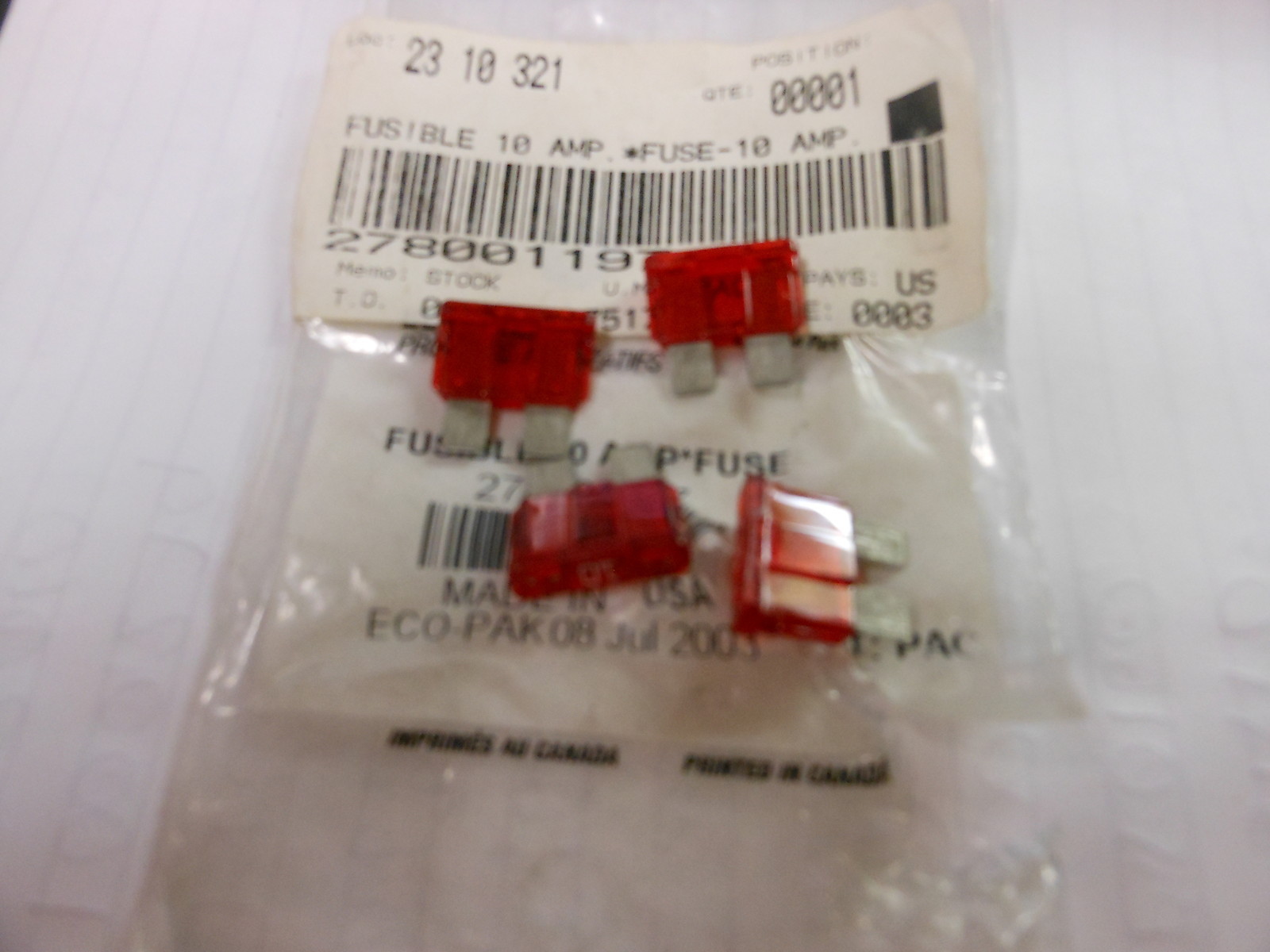 NOS 10AMP Fuse Sea Doo Bombardier Ski Doo GTX GTI DI RS RTS 278001197 ...