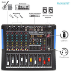 Pyle 6-Channel Bluetooth Studio Audio Mixer - DJ Sound Controller Black ...
