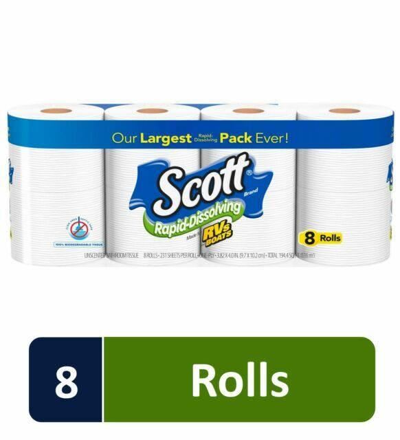 SCOTT Rapid Dissolve RV Boat Toilet Paper - 8 Rolls for sale online | eBay