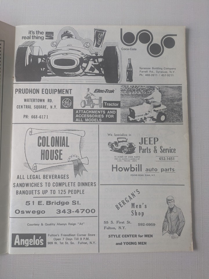 OSWEGO SPEEDWAY 1973 EAGLE RACE PROGRAM JIMMY WINKS, RON MACLEOD, NOLAN ...