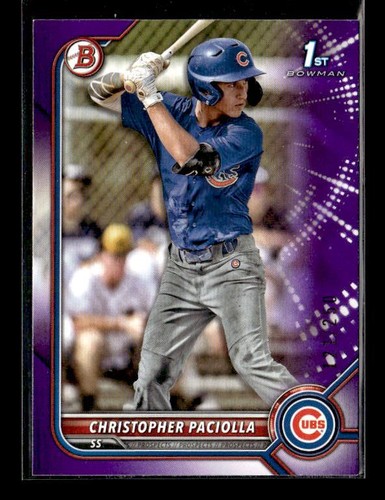 2022 Bowman Draft #BD-185 Christopher Paciolla Purple #/250 Chicago ...
