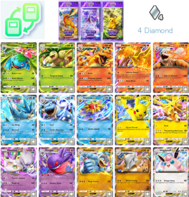 Pokemon TCG Pocket Trade 4 Diamond Card (each) Pack A1 Genetic Apex | eBay