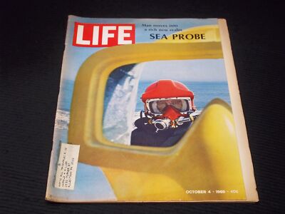 1968 OCTOBER 4 LIFE MAGAZINE - SEA PROBE FRONT COVER - H 4562 | eBay
