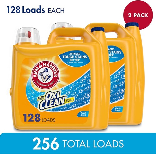 Arm & Hammer Plus Oxiclean HE Laundry Detergent Fresh Scent, 128 Lds ...