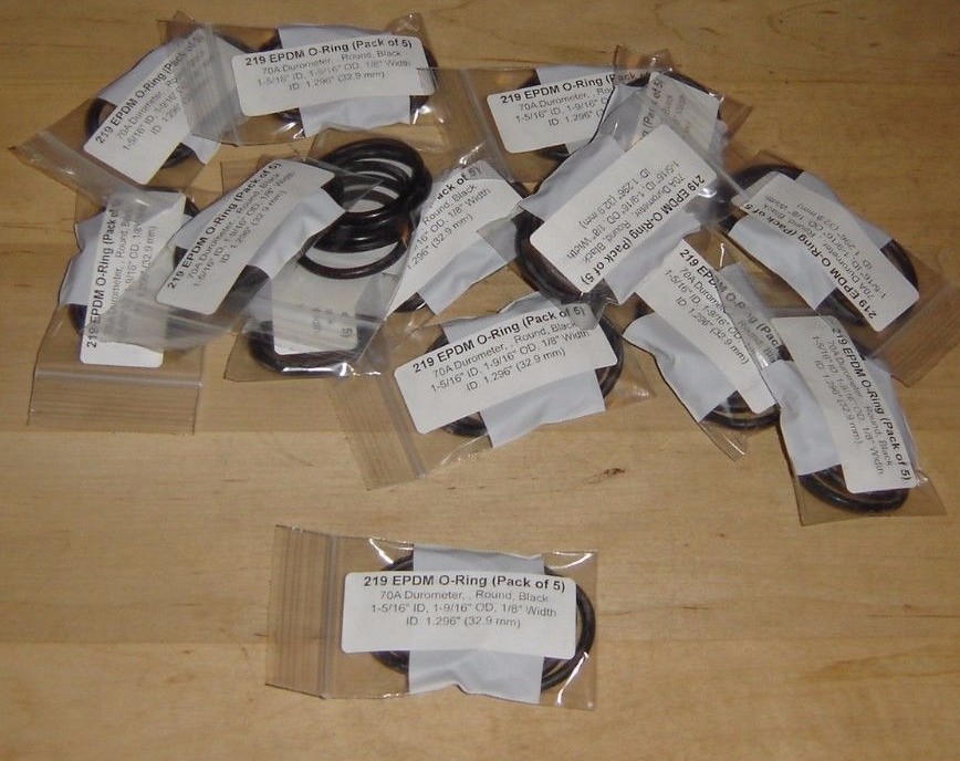 219 EPDM O-rings, 70A Durometer, Black, 1-5/16" ID, 1-9/16" OD, Pack of ...